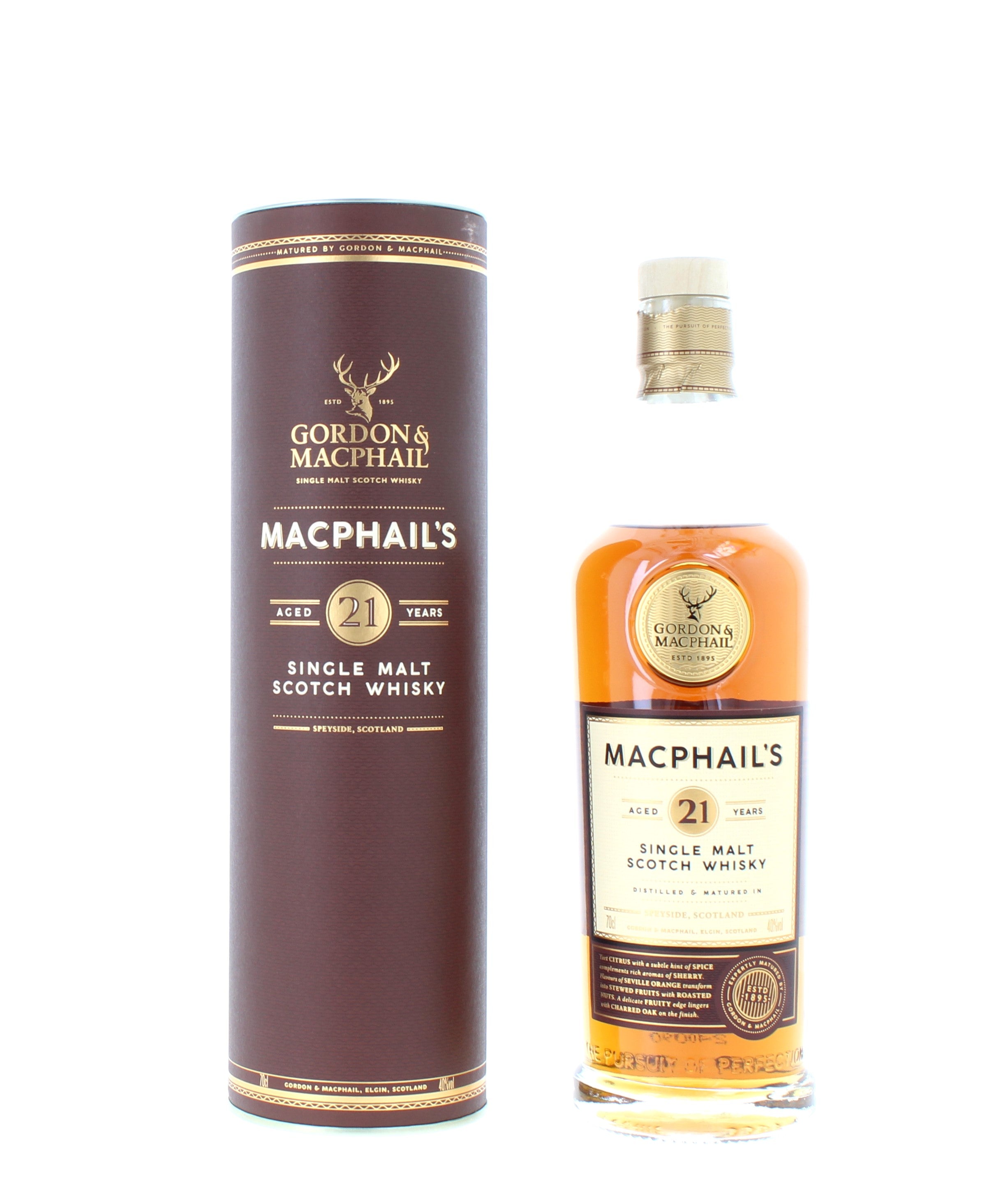 MacPhails 21 Year Old Gordon & Macpail Single Malt - 70cl 40% – The ...